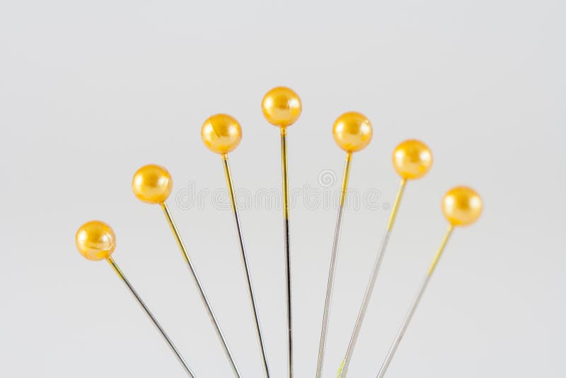 Yellow Sewing Pins stock photo. Image of yellow, round - 44291038