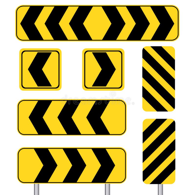Yellow sharp curve set stock vector. Illustration of chevron - 68842901