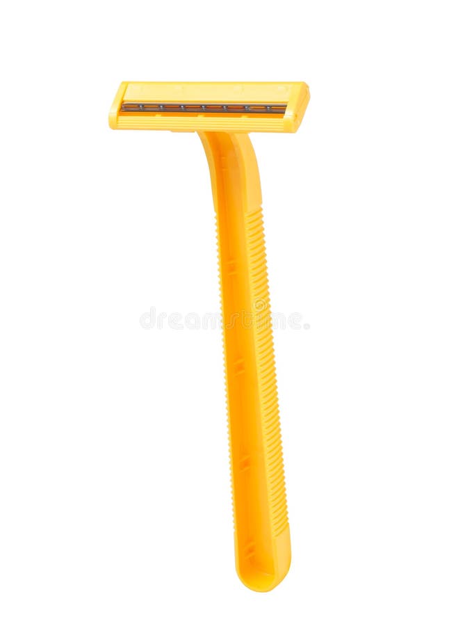 Yellow Shaving Razor Isolated on White Stock Photo - Image of cutout ...