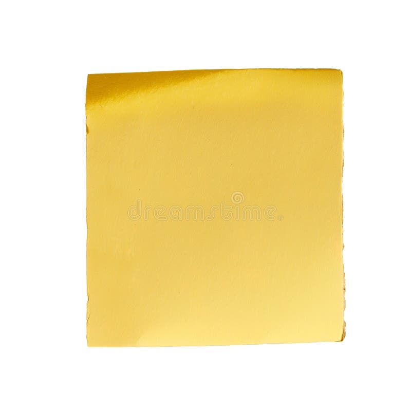 Yellow Sheet Sticker with a Curved Corner Stock Photo - Image of yellow ...