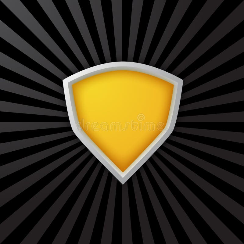 Yellow Sheild stock vector. Illustration of crest, glossy - 12333592