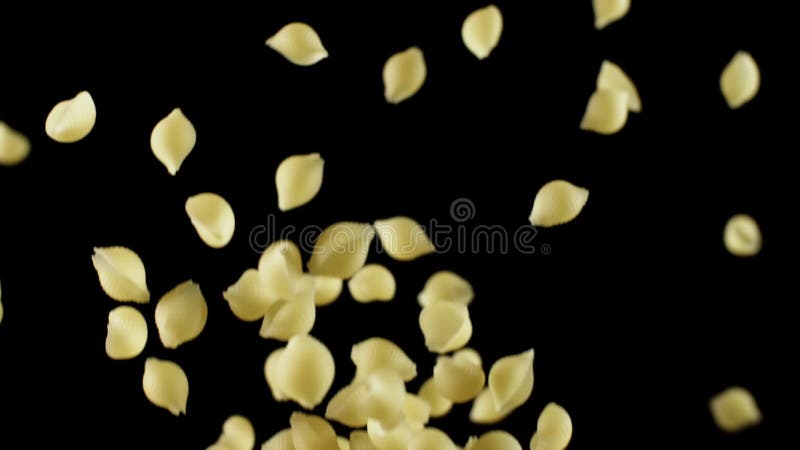 Shells Pasta Macaroni before Preparation Bouncing and Falling Down on ...