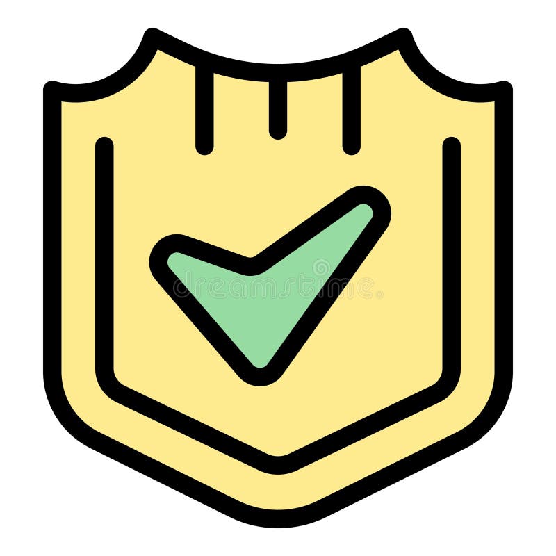 Yellow Shield Displaying a Green Check Mark Icon for Security Approval ...