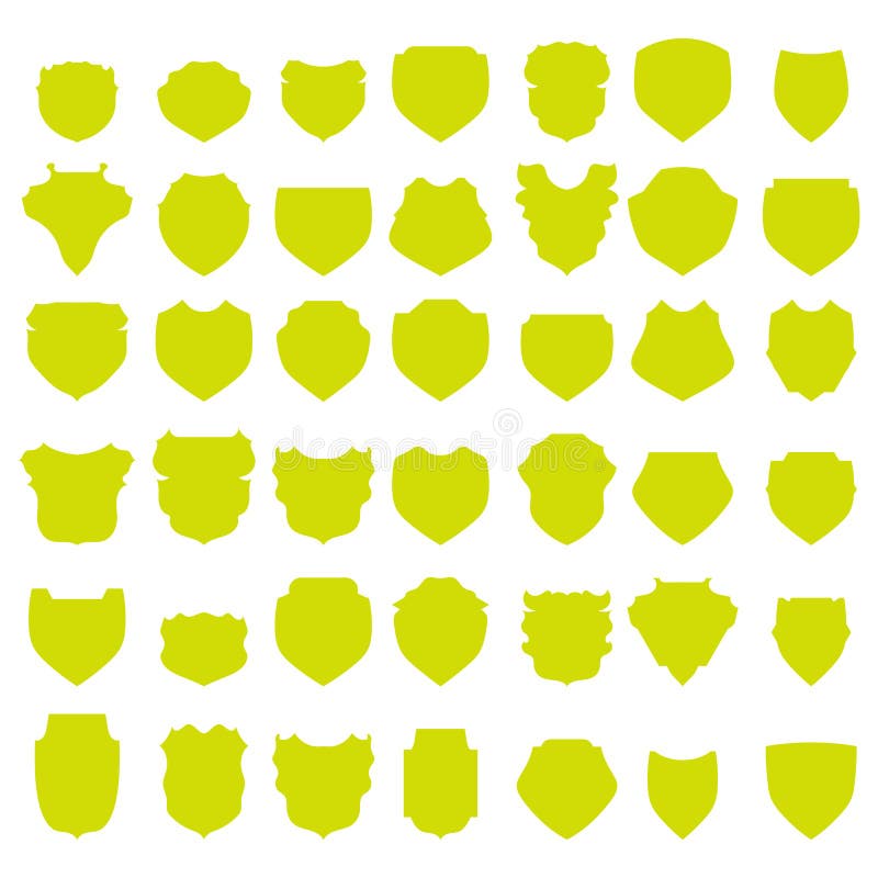 Yellow Shields stock vector. Illustration of armour, metal - 53092273