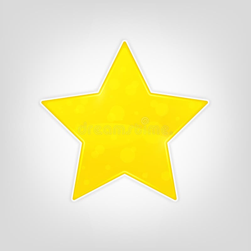 Yellow Shining Star. Vector Illustration with Falling Shadow on ...
