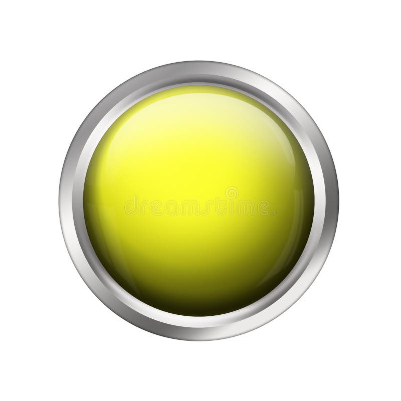 Yellow shiny button stock illustration. Illustration of design - 237453374