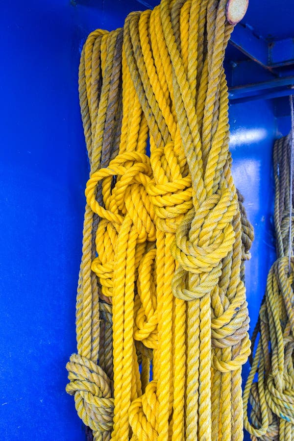 Yellow ship ropes stock photo. Image of marine, knot - 59641692