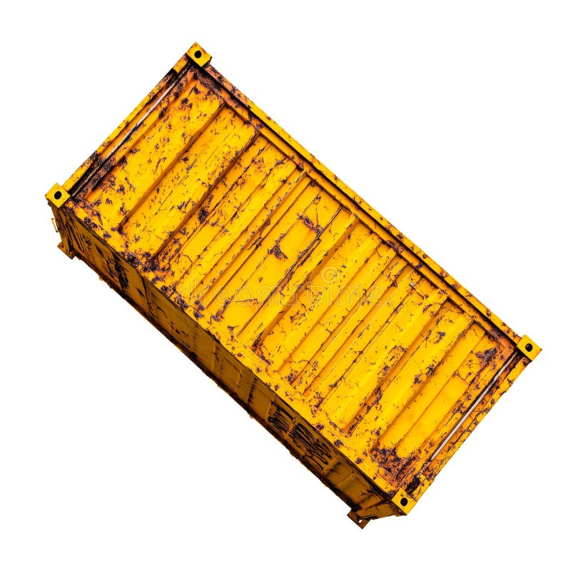 Yellow Shipping Container Isolated Transparent Background Cargo Freight ...