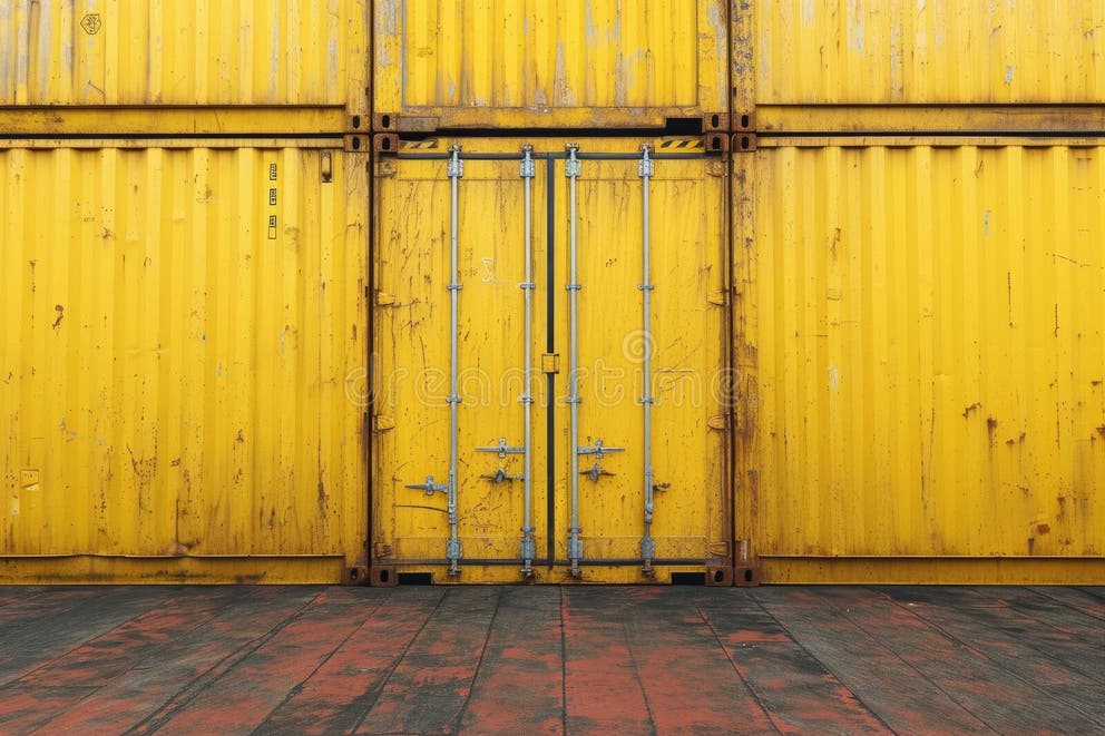 Yellow Shipping Container Wall Texture Stock Illustration ...