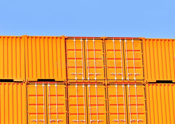 Yellow shipping containers stock photo. Image of dockyard - 22568104