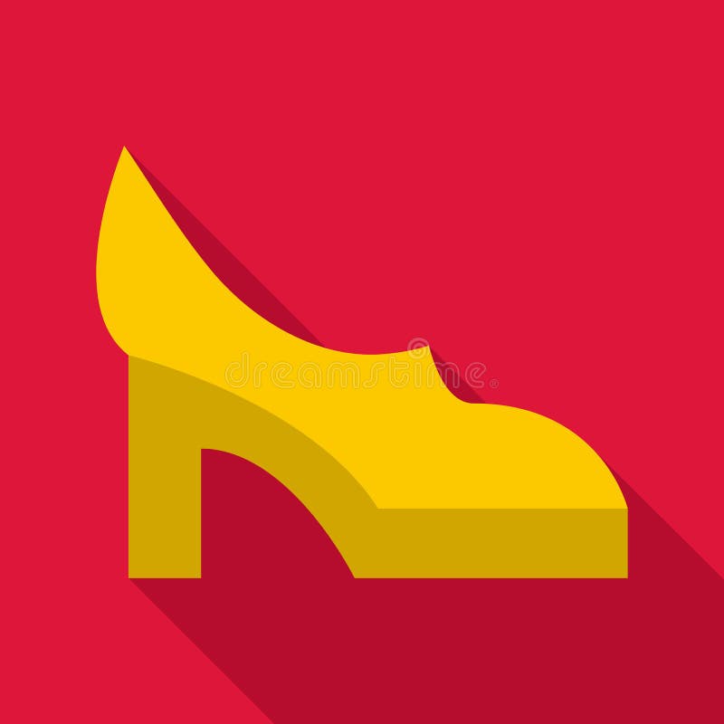 Yellow Shoe Icon, Flat Style Stock Vector - Illustration of luxury ...