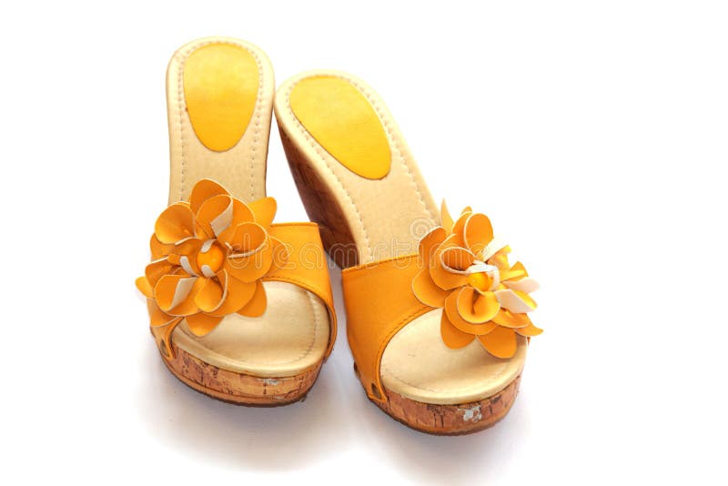 Yellow Shoes stock image. Image of garment, female, back - 36012825