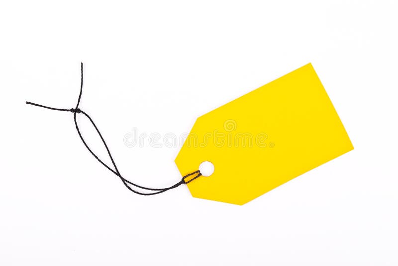 Yellow shop label stock photo. Image of blank, note, card - 14691216