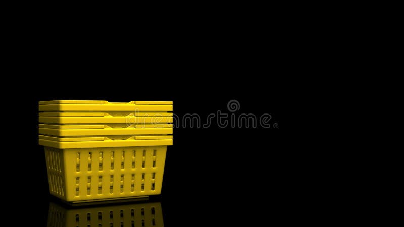 Yellow Shopping Baskets on Black Text Space Stock Footage - Video of ...