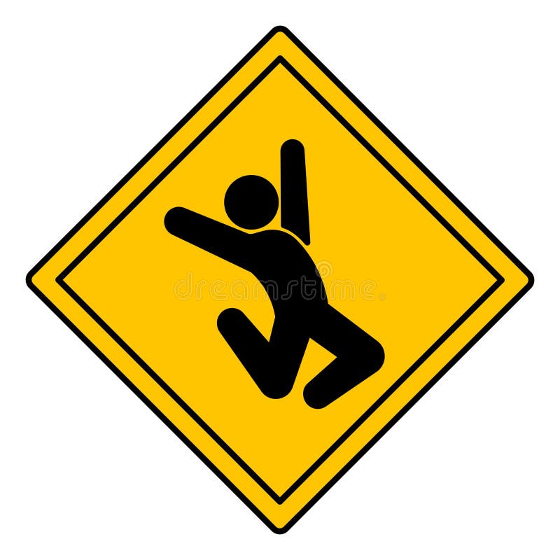 Yellow Sign Beware of Dancing People. Stock Vector - Illustration of ...
