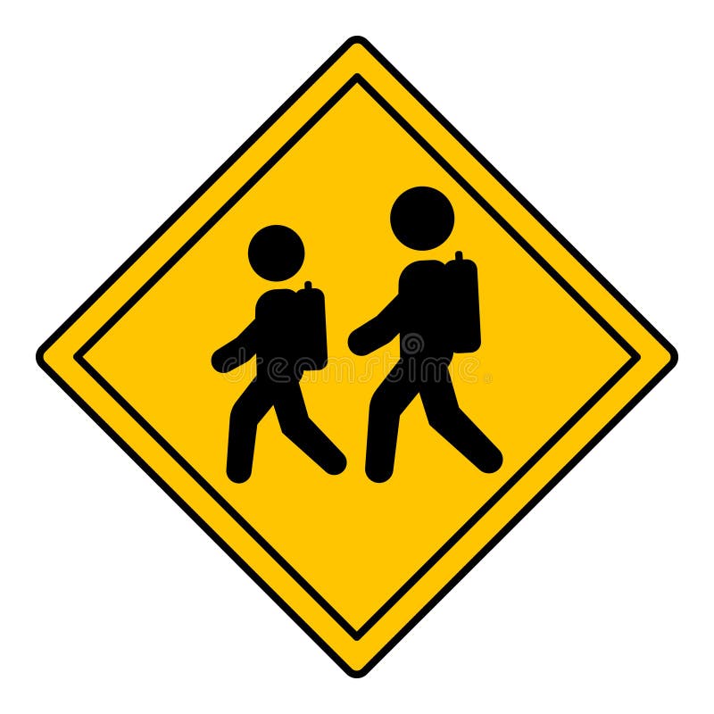 Students Crossing Sign Stock Illustrations – 241 Students Crossing Sign ...