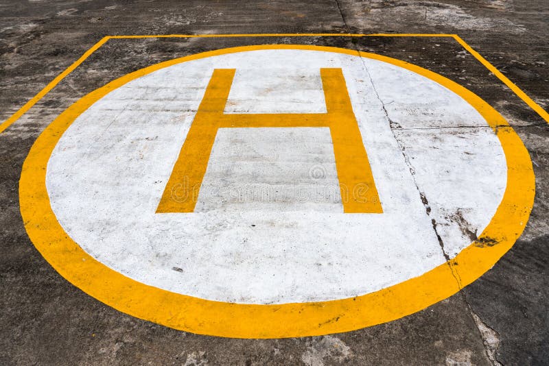 Sign of Helipad Near the Coastline of Atlantic Ocean at Tenerife Island ...