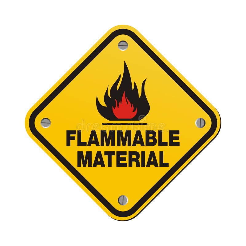 Yellow Sign - Flammable Material Stock Vector - Illustration of label ...
