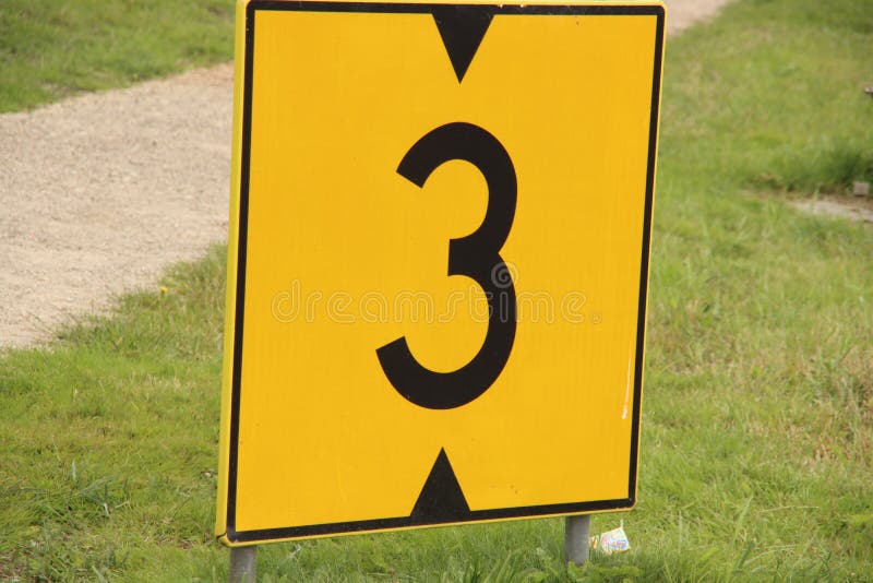 Yellow Sign at Rowing Facility in Zeven Huizen with the Number 3 Stock ...