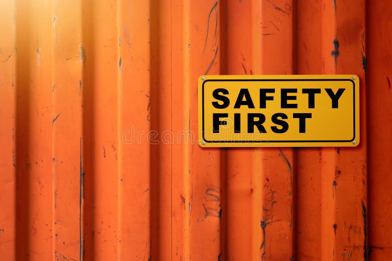 Yellow Sign with Safety First Text Stock Image - Image of care, safety ...