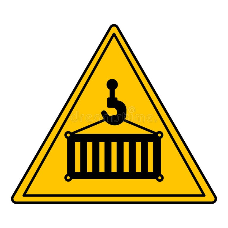 Yellow Sign of Suspended Load Stock Vector - Illustration of icon ...