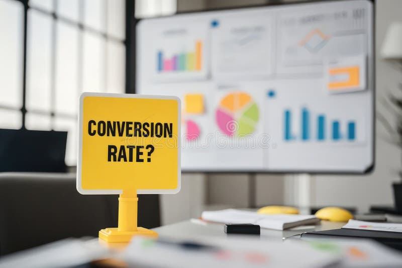 Conversion Rate Concept with Infographic Background Stock Illustration ...