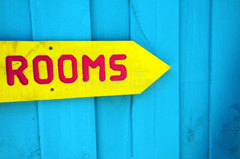 Yellow sign to rooms stock photo. Image of multicolored - 25320828
