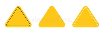 Yellow Sign Triangle Warning Icon Vector Graphic Template Set, Danger ...