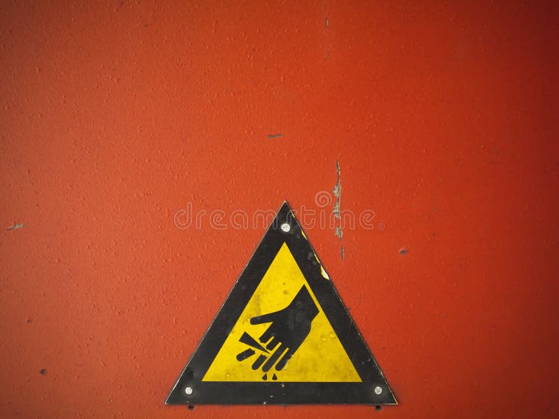 A yellow sign warning hand stock photo. Image of finger - 17841192