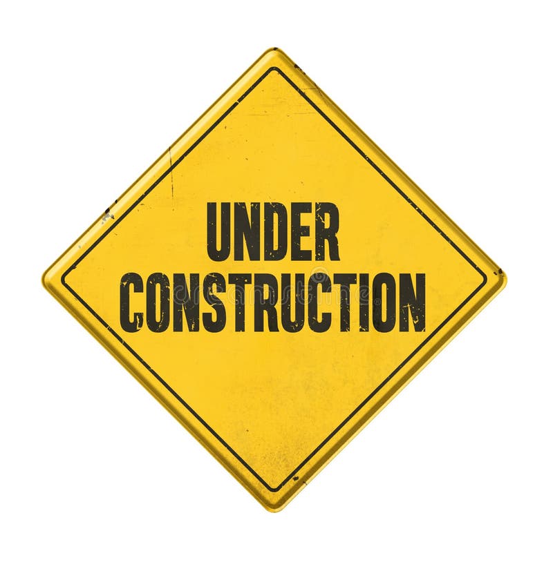 Yellow Sign on a White Background - Under Construction Stock ...