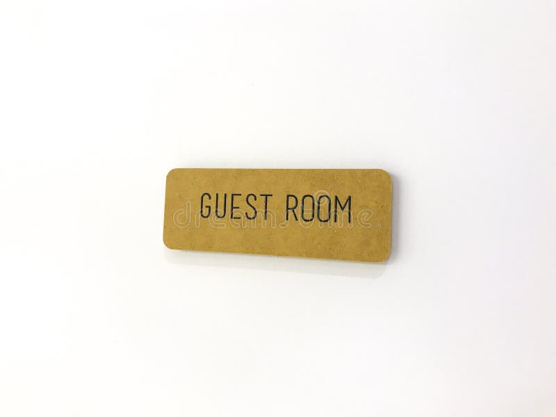 Yellow Sign on the White Door. Guest Room Stock Image - Image of yellow ...