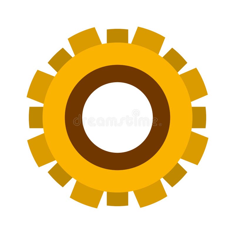 Yellow Silhouette Gear Wheel Icon Stock Illustration - Illustration of ...