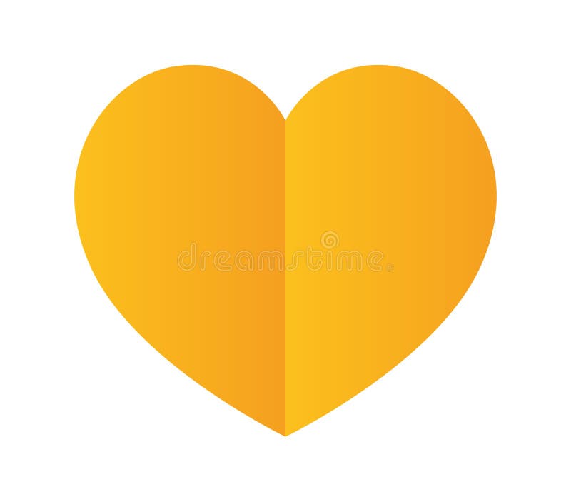 Yellow Silhouette with One Heart Stock Vector - Illustration of design ...