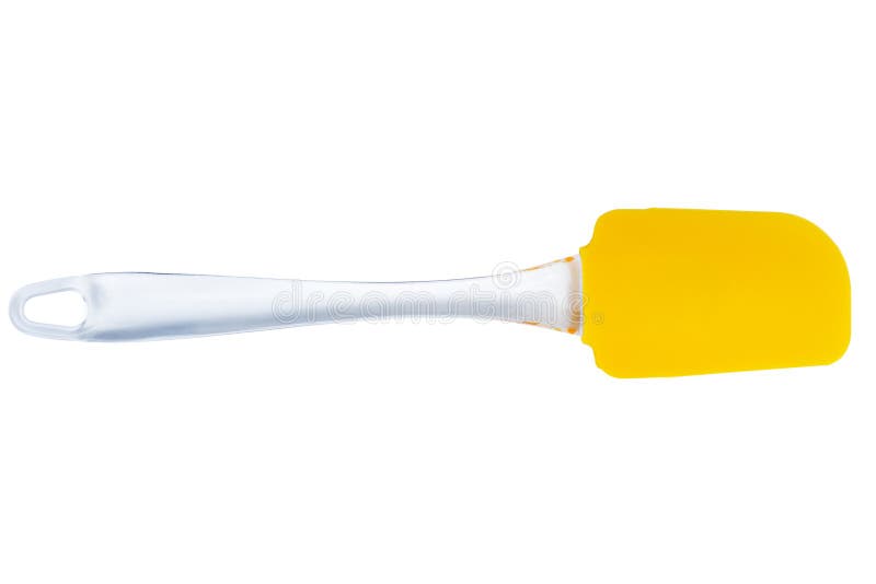 Yellow Silicone Scraper Isolated on a White Background Stock Image ...