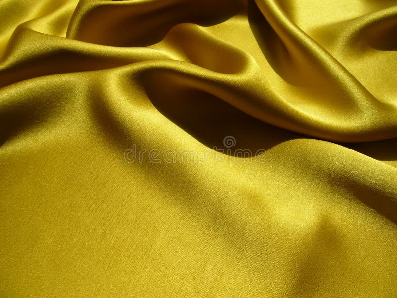 Yellow Silk Fabric. Natural Silk Stock Image - Image of pleated, plant ...