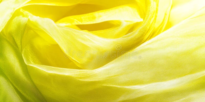 Yellow Silk Fabric Texture Draped Soft Sheer Cloth Background Stock ...