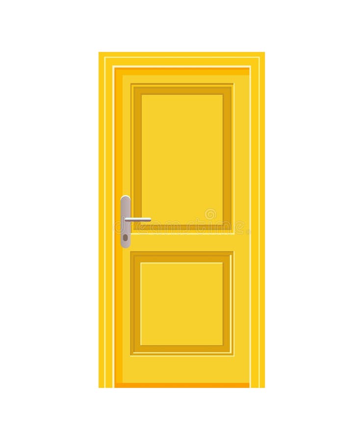 Yellow Simple Door Vector Illustration Stock Vector - Illustration of ...