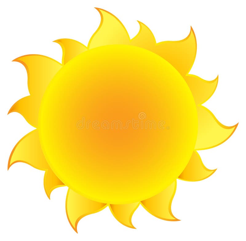 Yellow Simple Sun with Gradient. Vector Illustration Stock Illustration ...