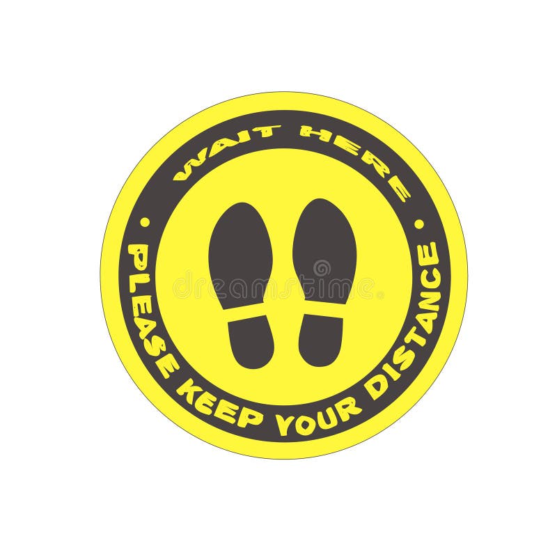Yellow and Simple Vector Floor Keep Distance Stock Vector ...
