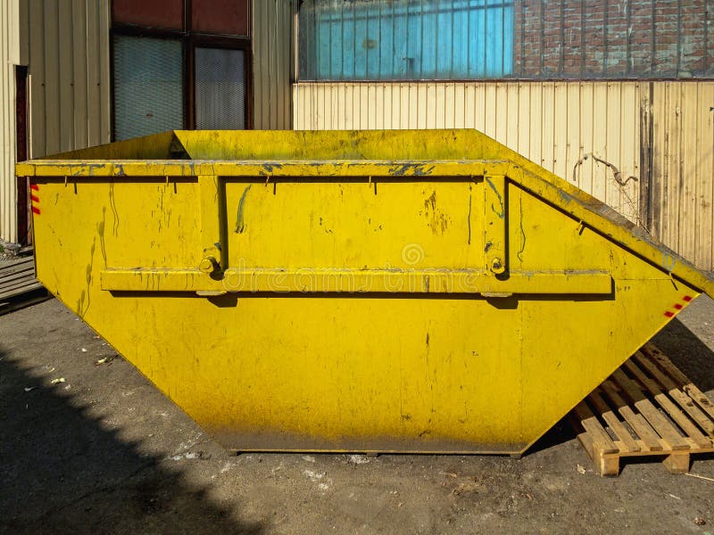 Yellow Skip Container stock photo. Image of industry - 204663042