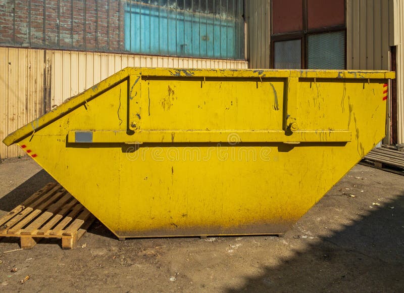 157 Yellow Metal Waste Skip Stock Photos - Free & Royalty-Free Stock ...