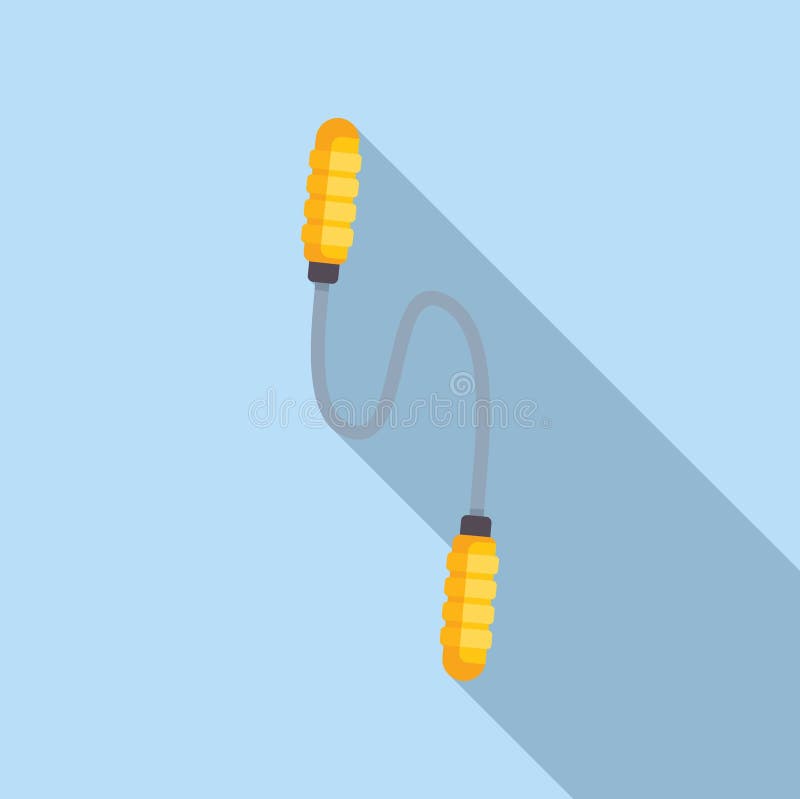 Yellow Skipping Rope Lying on Blue Background with Shadow Stock ...