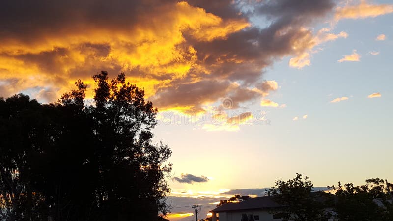 Adelaide Sunset Yellow Australia Sa Stock Photo - Image of sunset ...