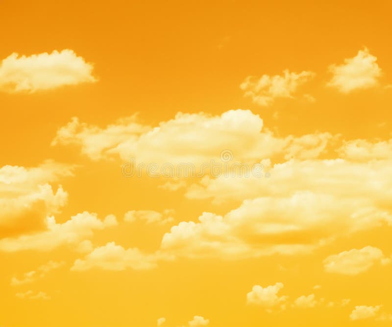 Yellow Sky and Clouds Background Stock Illustration - Illustration of ...