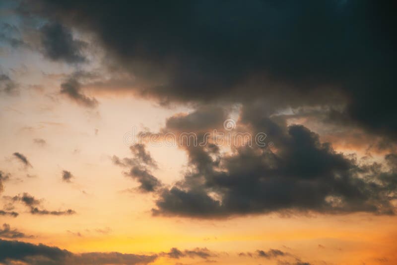 Yellow Sky, Sunset Sky Clouds Stock Image - Image of sunrise, sunlight ...