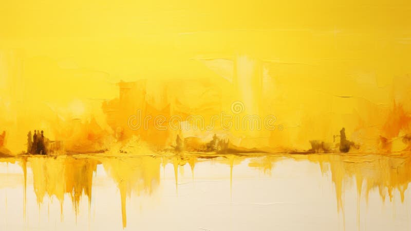 Yellow Sky: a Vibrant Abstract Landscape Painting Stock Illustration ...