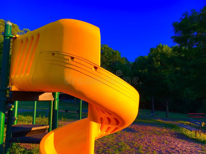 Yellow Twisty Slide stock image. Image of children, child - 45507