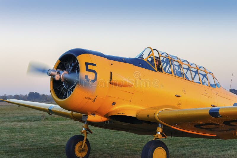 Yellow small plane stock image. Image of airplane, outdoor - 174872225