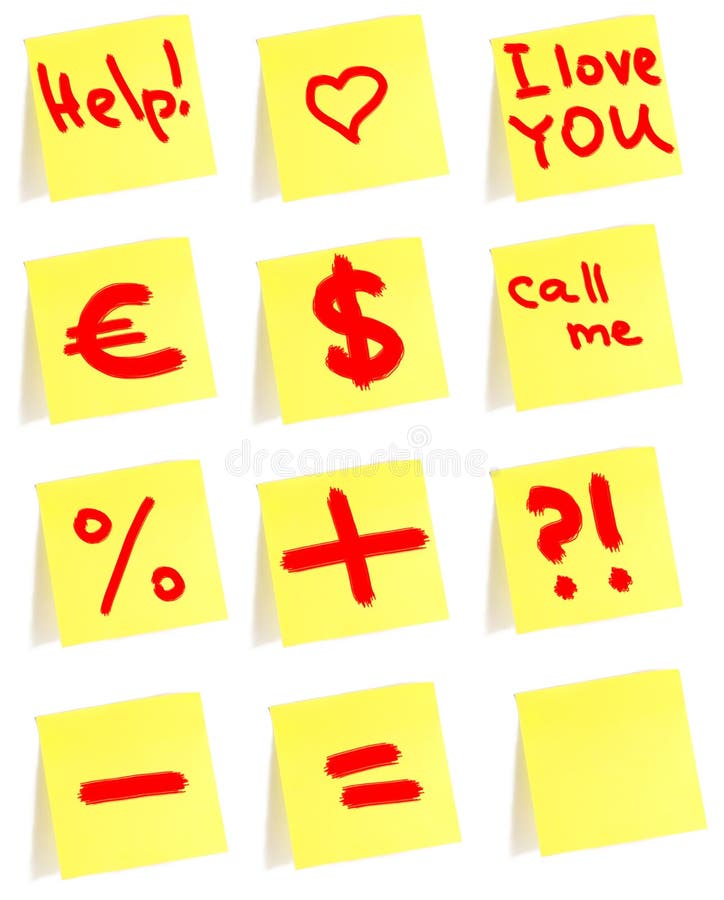 Yellow small sticky note stock photo. Image of note, objects - 6453810