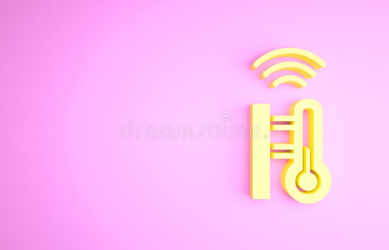 Yellow Smart Meteorology Thermometer Measuring System Icon Isolated on ...